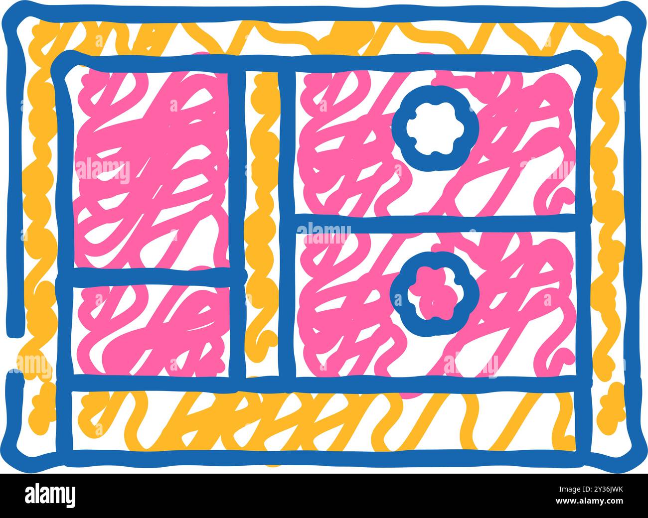 chest of drawers kid bedroom icon doodle illustration Stock Vector ...