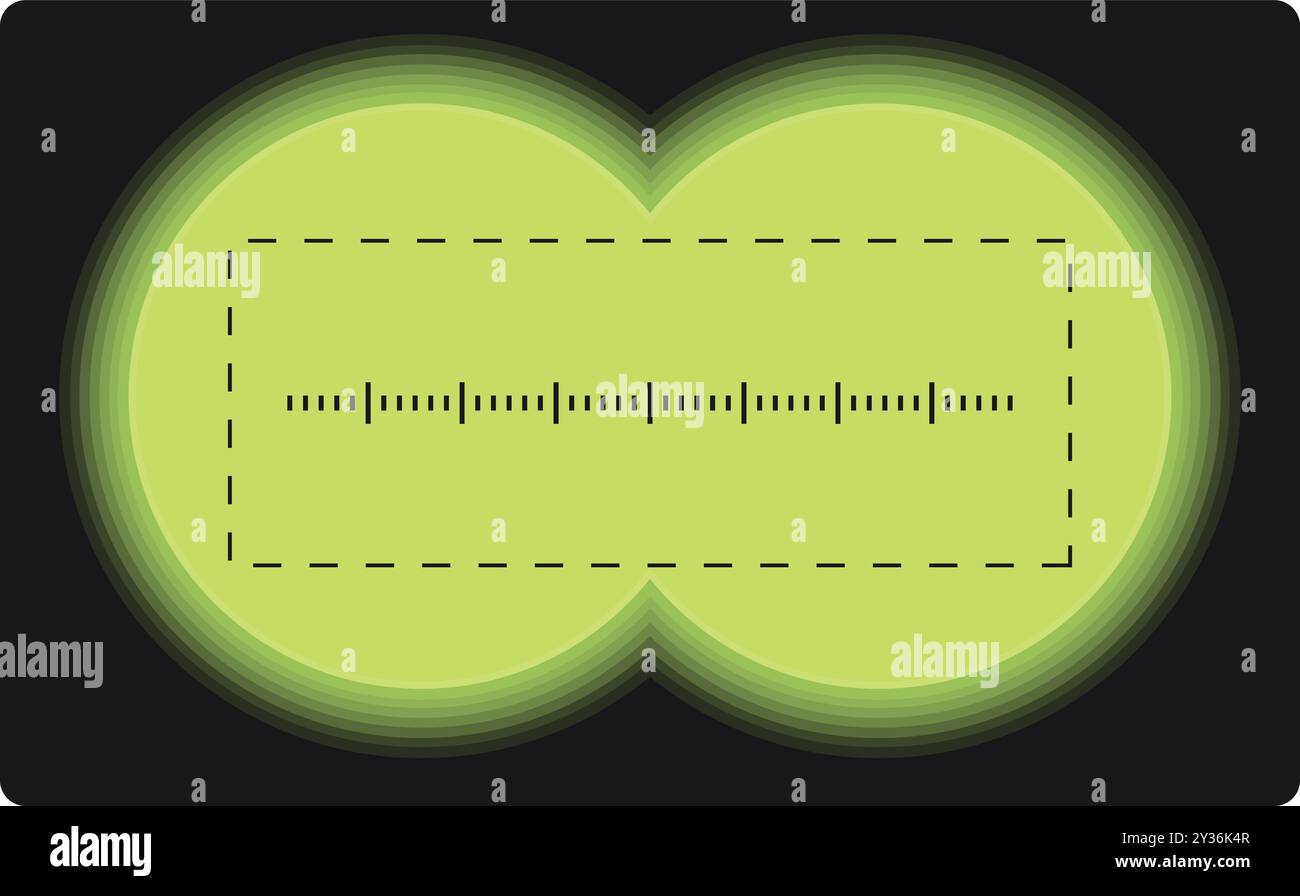 Night vision crosshair display showing binocular vision with measuring ...