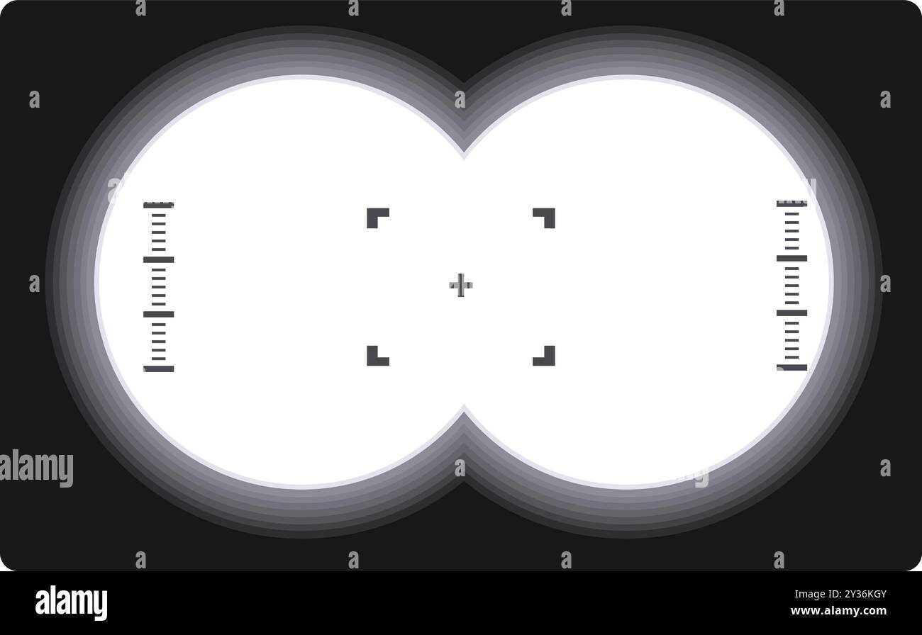 Binocular view pointing at target focusing concept is depicted in this ...