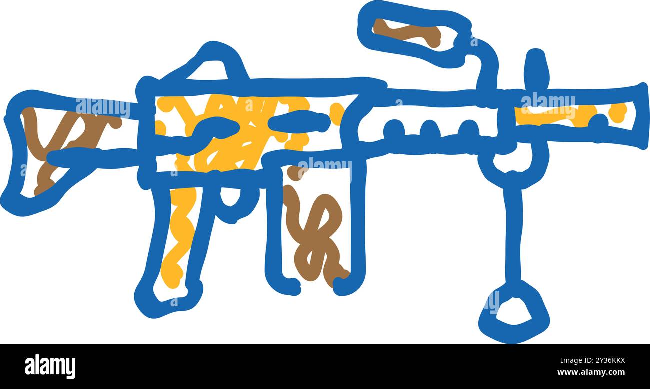 machine gun weapon military icon doodle illustration Stock Vector Image ...