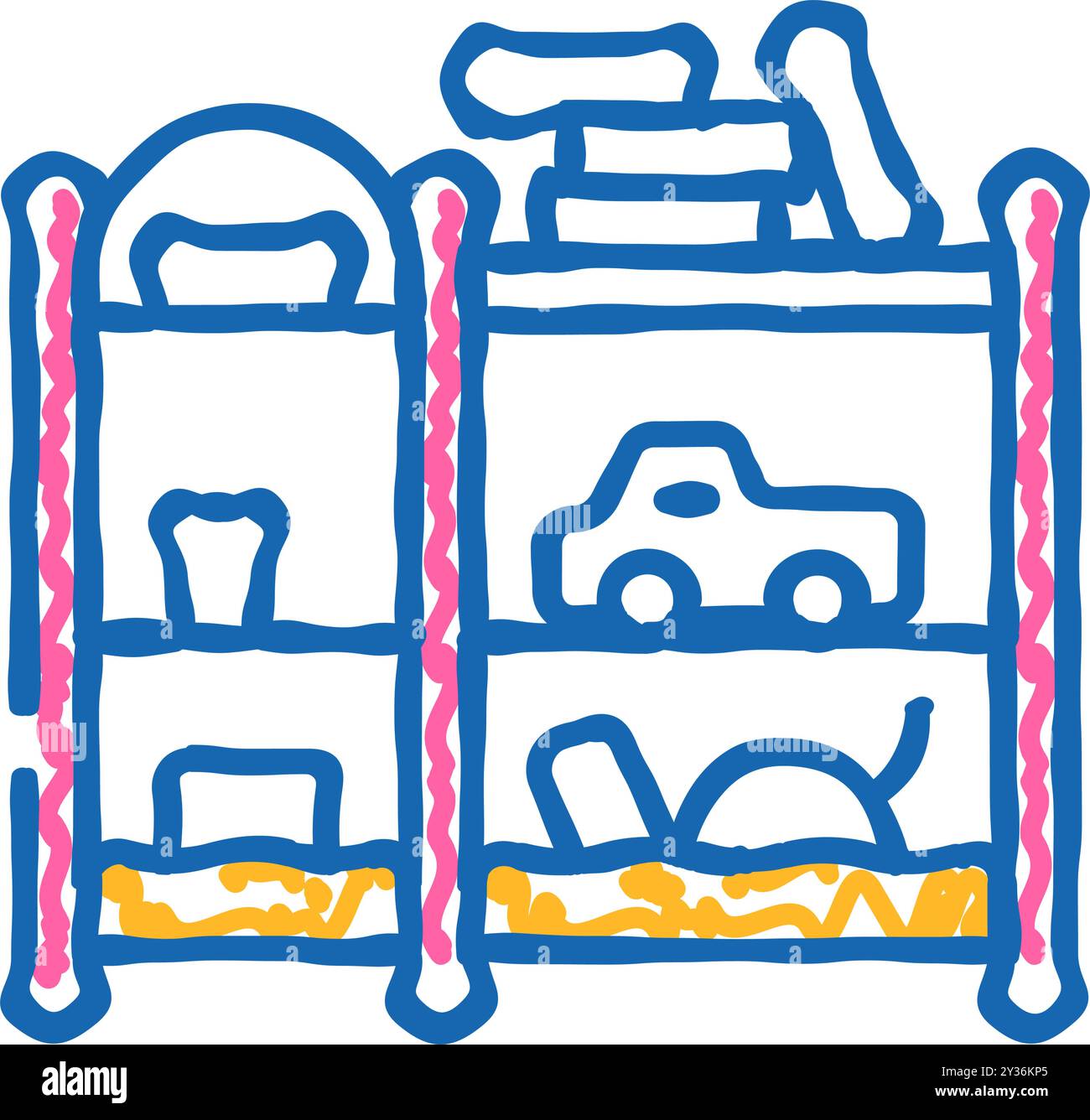 storage organizer toy baby icon doodle illustration Stock Vector Image ...