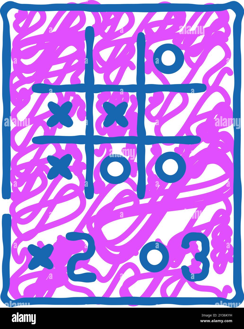 tic tac toe game icon doodle illustration Stock Vector Image & Art - Alamy