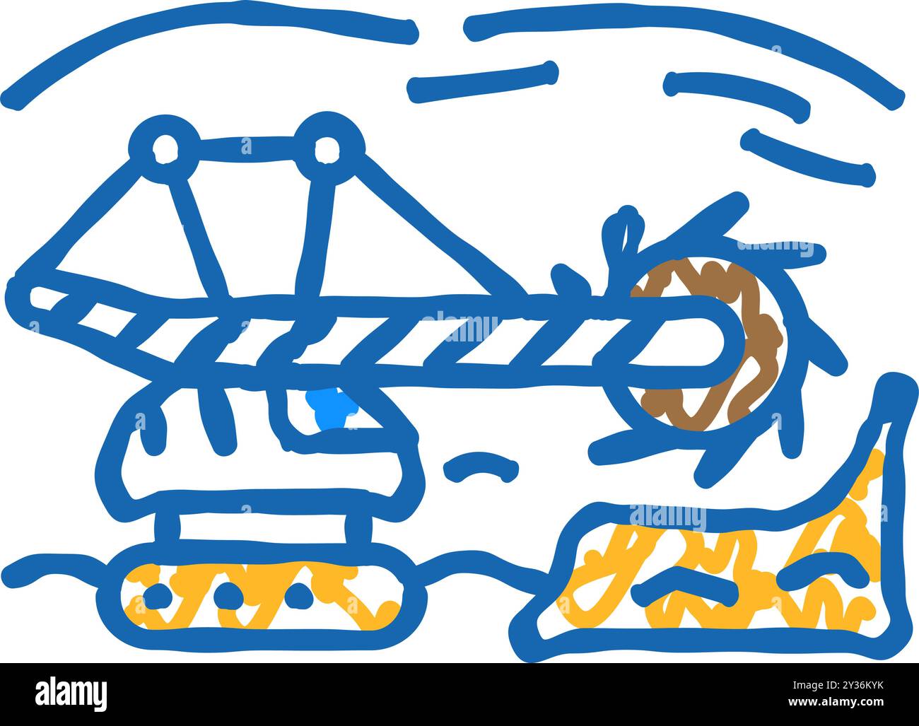 open pit mine steel production icon doodle illustration Stock Vector ...