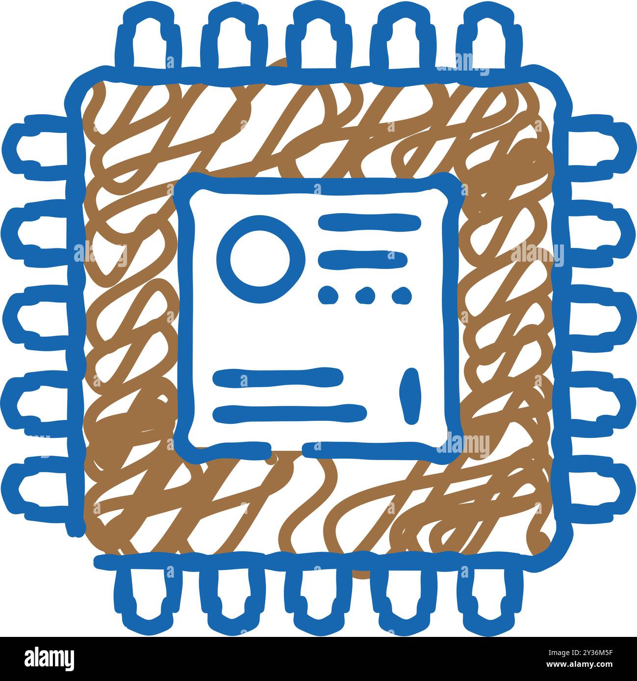 microcontroller electronic component icon doodle illustration Stock ...