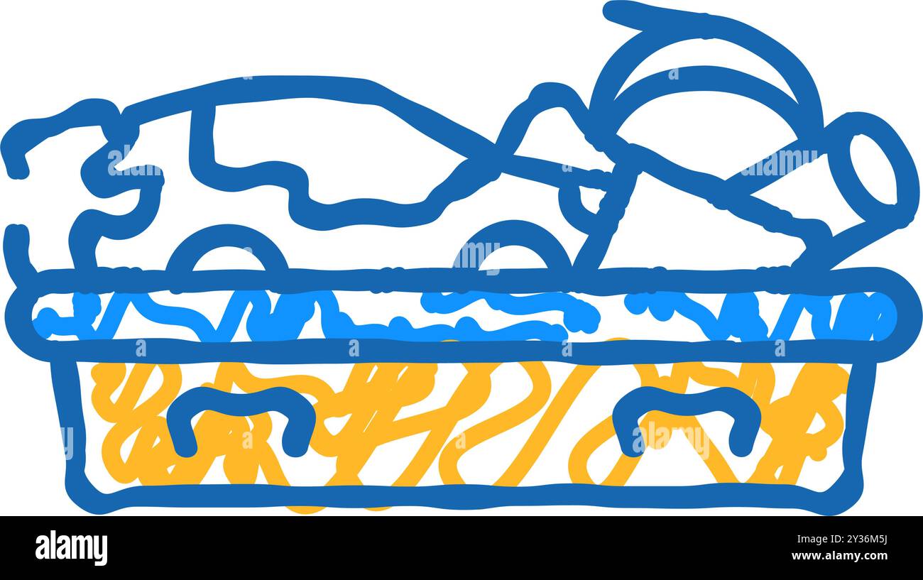 scrap steel steel production icon doodle illustration Stock Vector ...