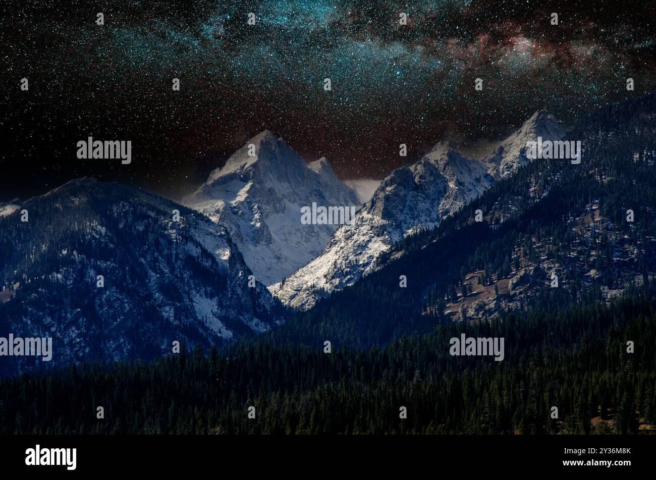 Astrophotography Starry Night the Teton Range of Grand Teton National ...