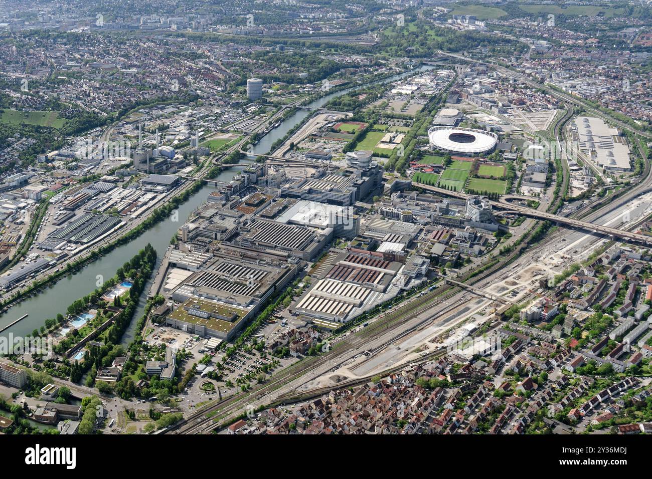 Mercedes Car Group's factories in Unterturkheim near Stuttgart, Germany ...