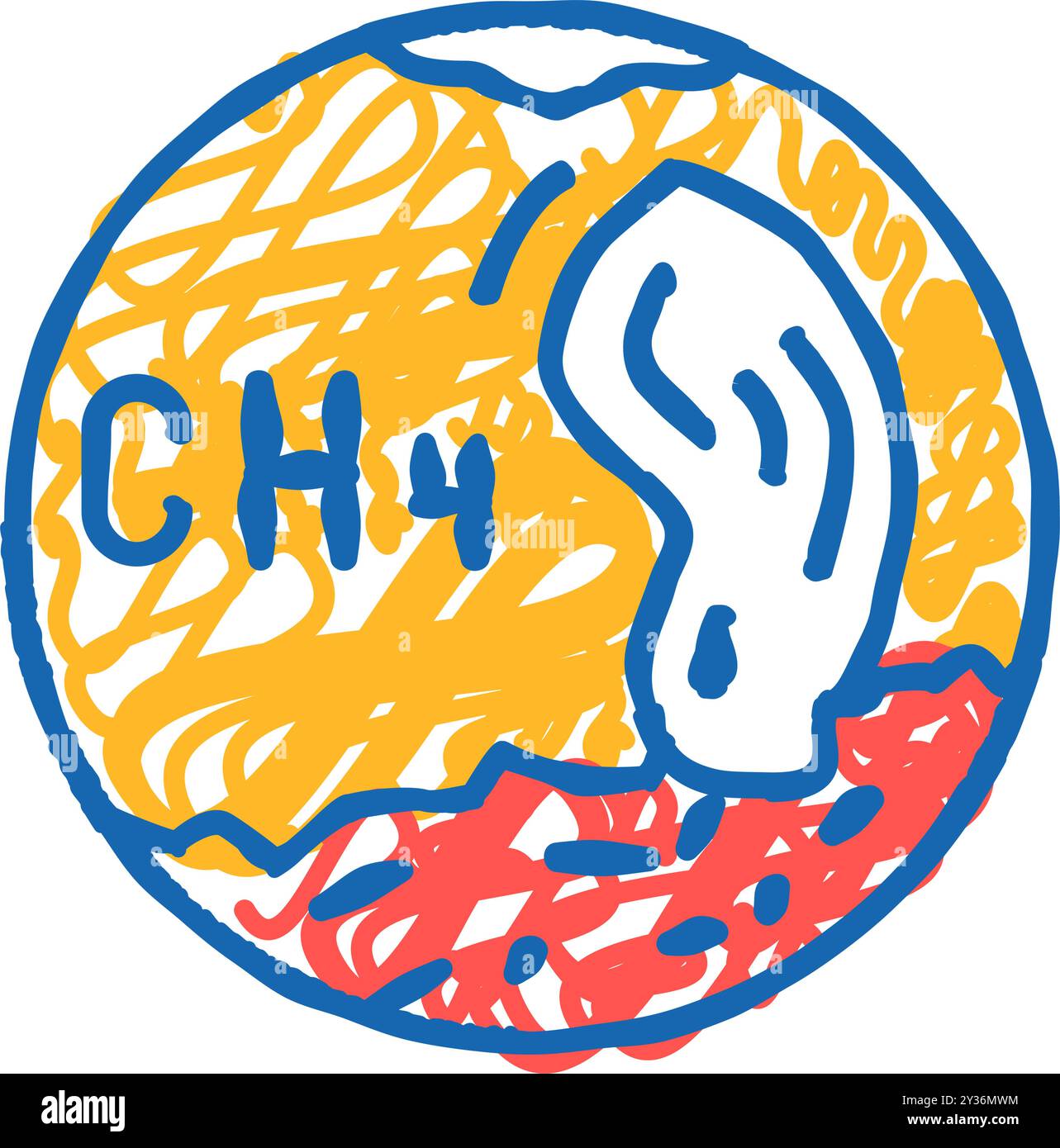 martian methane gas mars planet icon doodle illustration Stock Vector ...