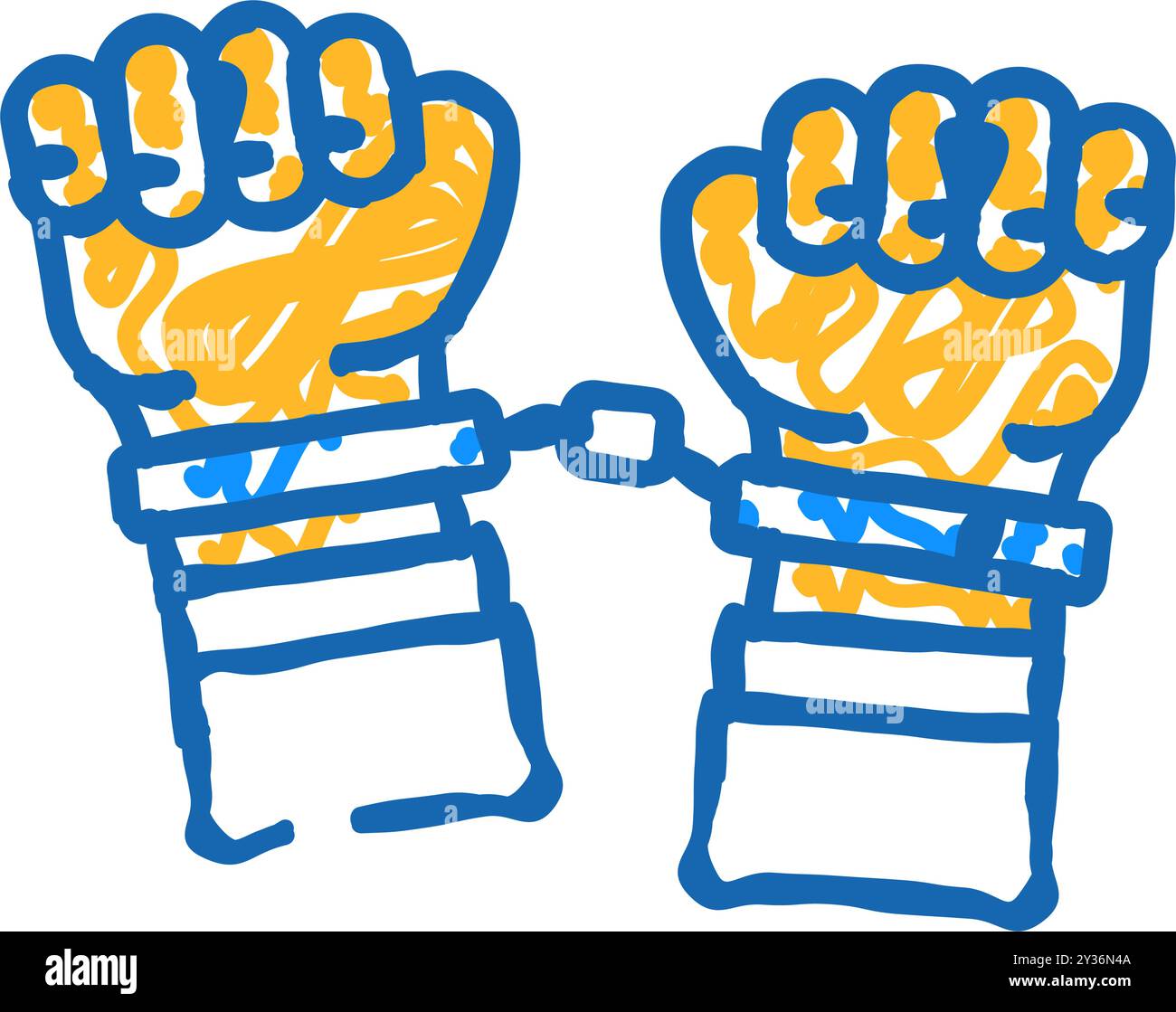 handcuffed hands crime icon doodle illustration Stock Vector Image ...