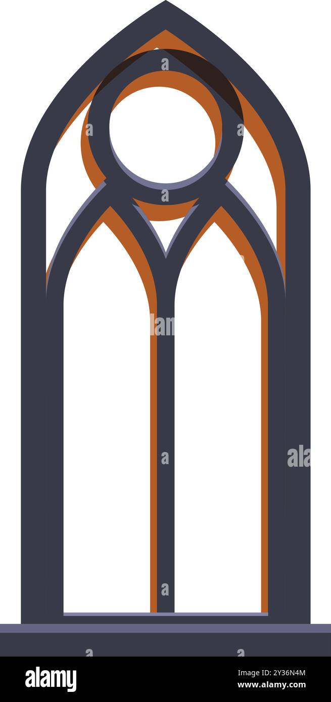 Classic gothic arch window with a stone frame is an architectural ...
