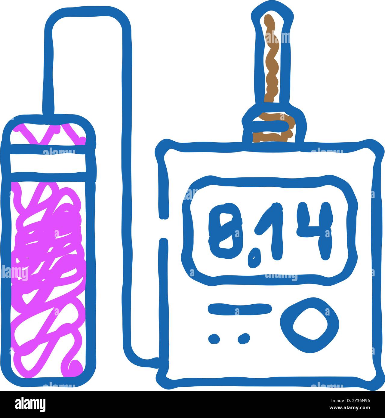 radiation monitoring nuclear energy icon doodle illustration Stock ...