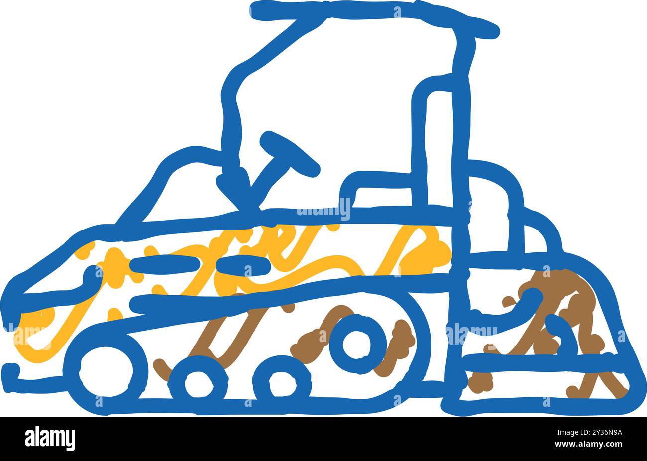 paving machine civil engineer icon doodle illustration Stock Vector ...