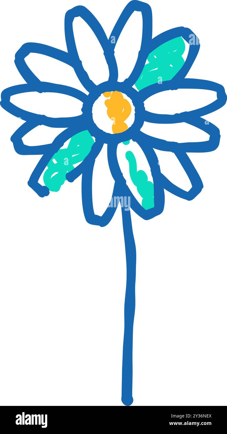 daisy blossom spring icon doodle illustration Stock Vector Image & Art ...