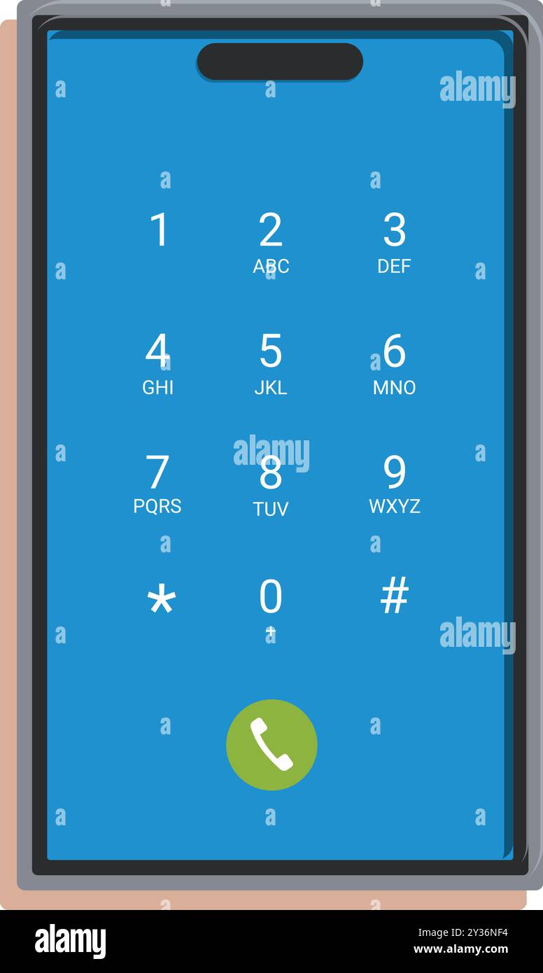 Modern smartphone showing an incoming call screen, ready to connect and ...