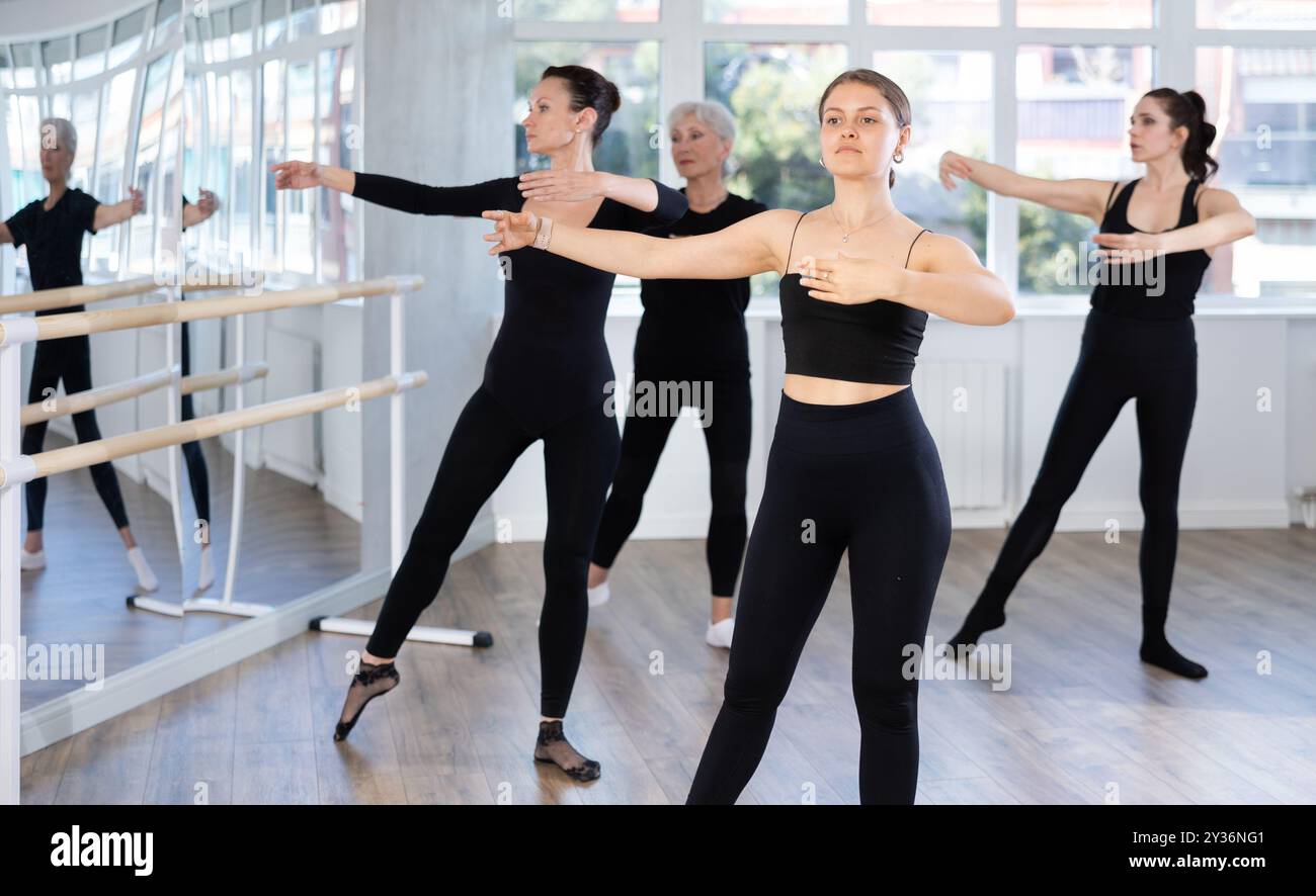 Group of women rehearsing ballet dance Stock Photo - Alamy