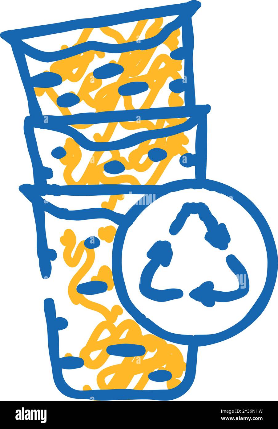 biodegradable materials environmental icon doodle illustration Stock ...