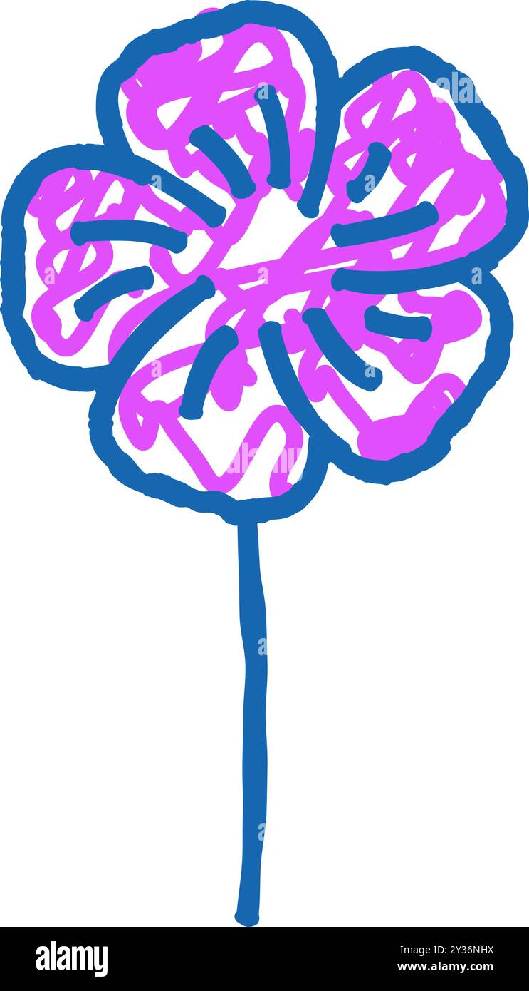 geranium blossom spring icon doodle illustration Stock Vector Image ...