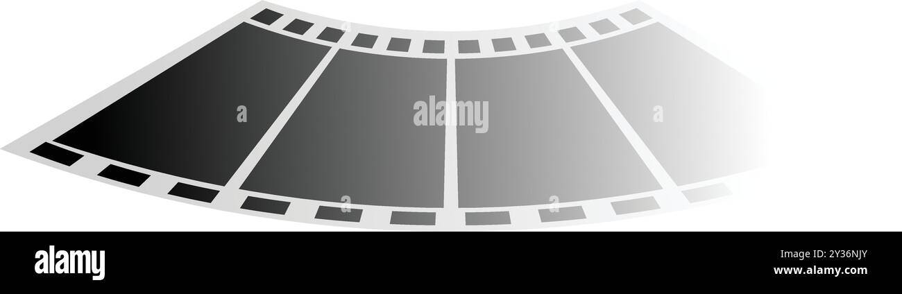 Curved film strip is fading into the white background Stock Vector ...