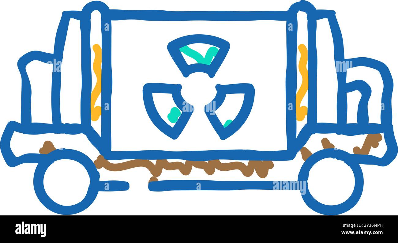small modular nuclear reactor future technology icon doodle ...