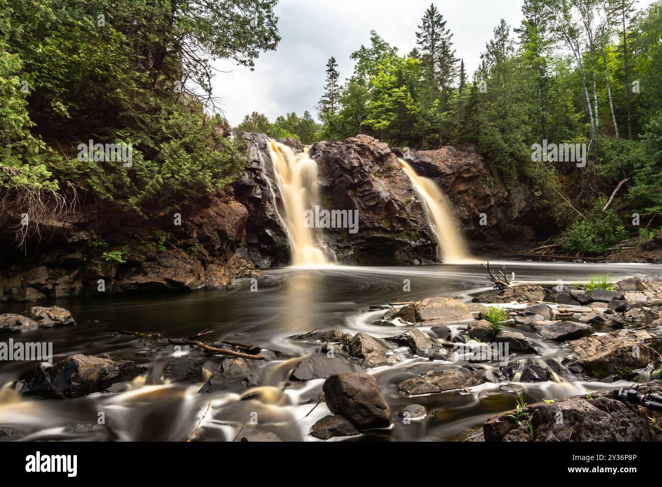 Little Manitou Falls in full flow. Pattison State Park, Superior ...