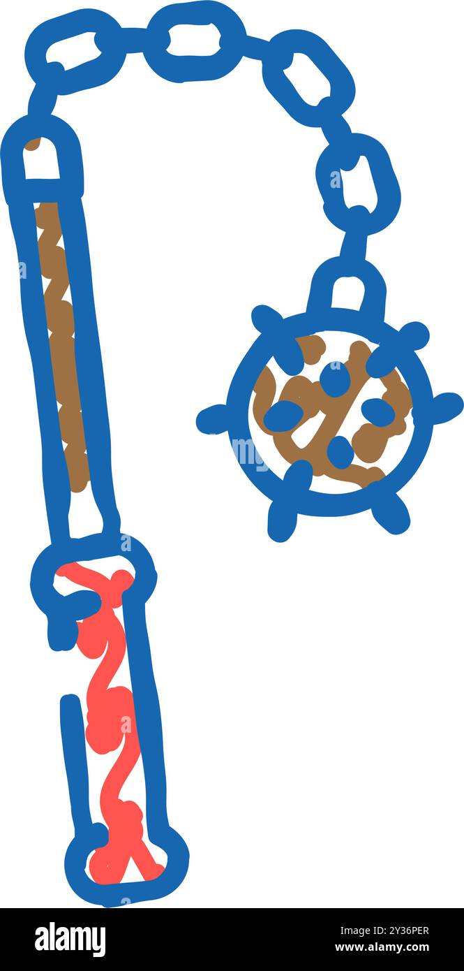 morningstar weapon military icon doodle illustration Stock Vector Image ...