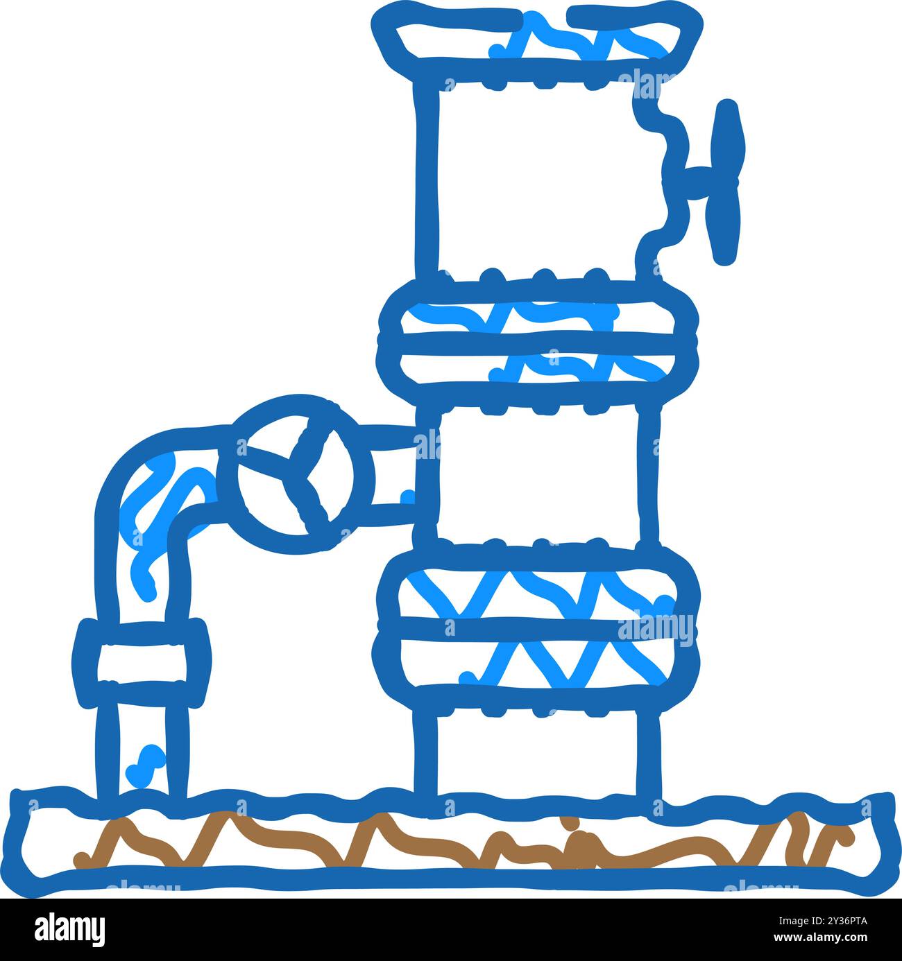 oil wellhead petroleum engineer icon doodle illustration Stock Vector ...