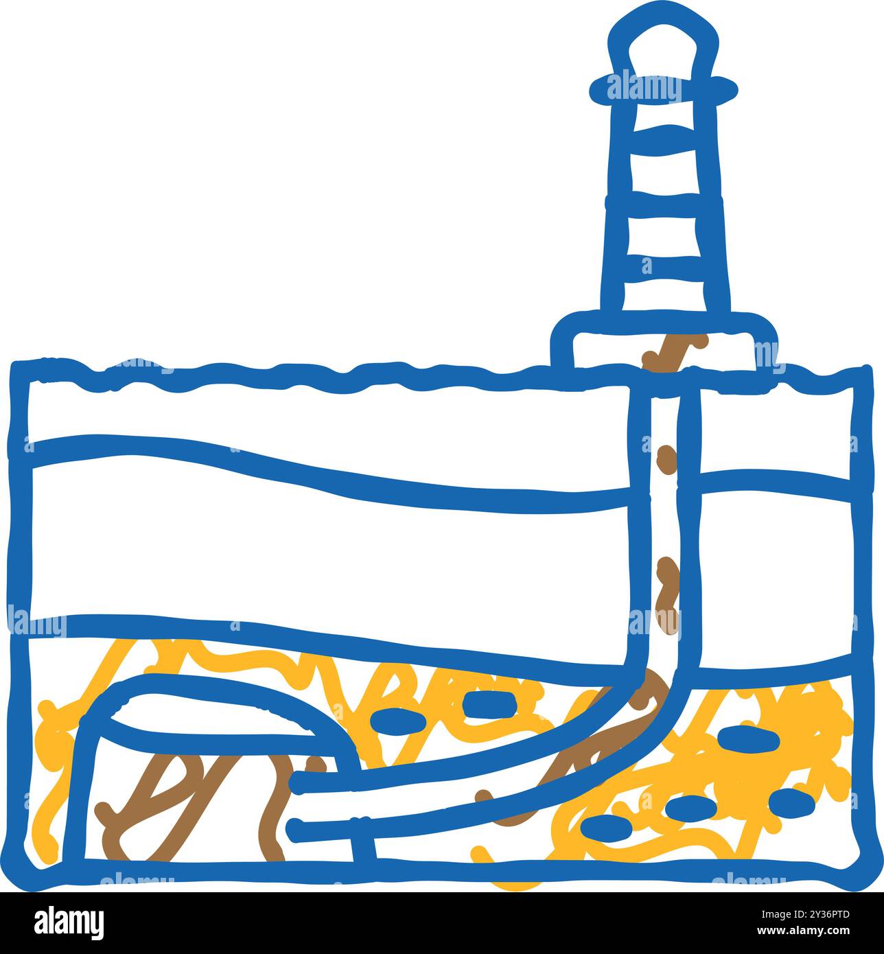 directional drilling petroleum engineer icon doodle illustration Stock ...