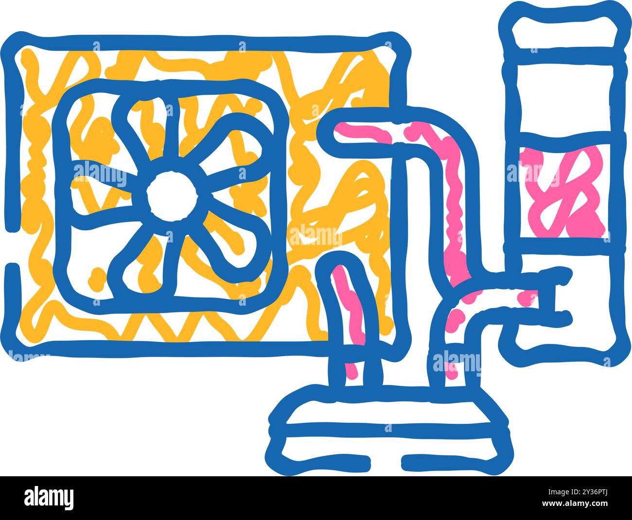 liquid cooling gaming pc icon doodle illustration Stock Vector Image ...