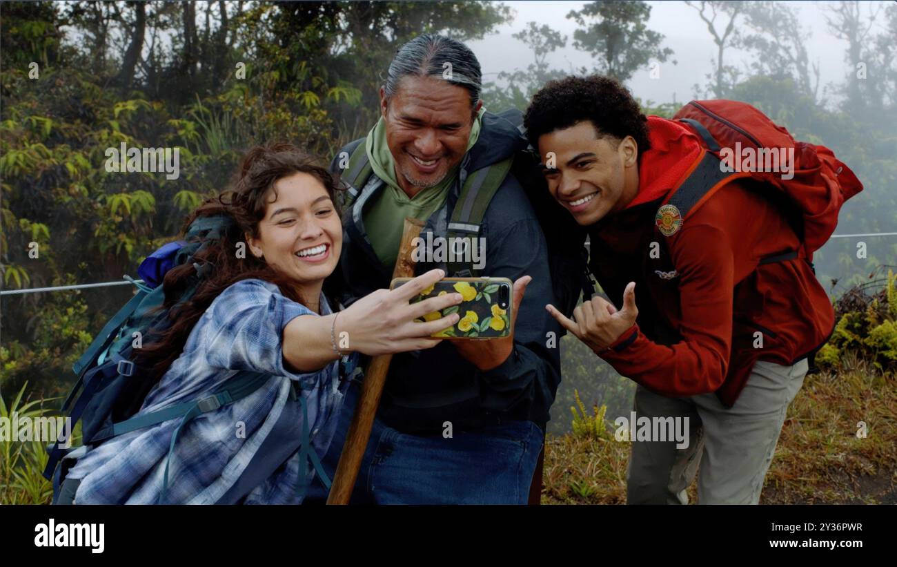 AT HER FEET, from left: Sydney Agudong, Wayne Vene Chun, Noah Alexander ...