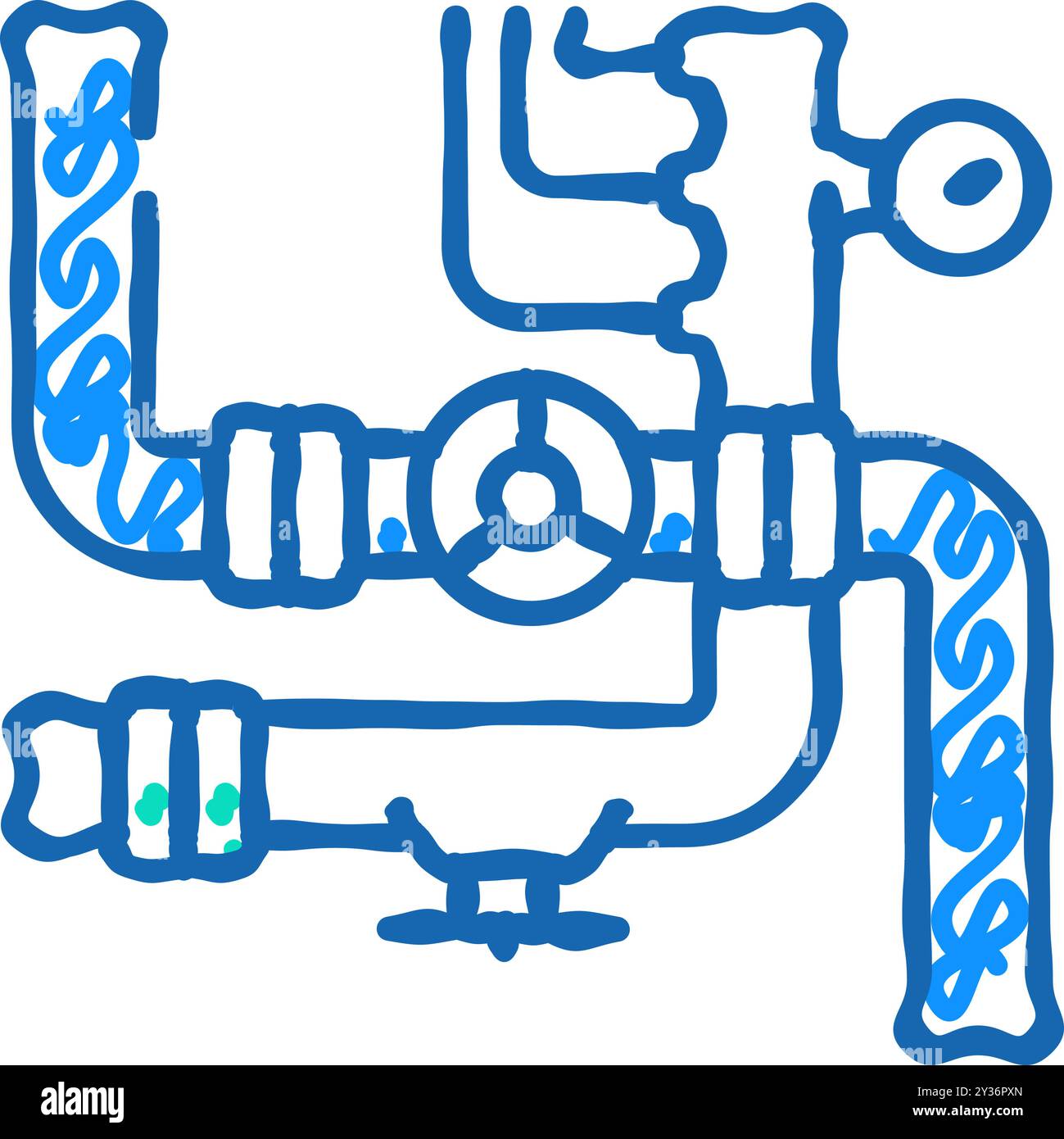 pipeline system petroleum engineer icon doodle illustration Stock ...
