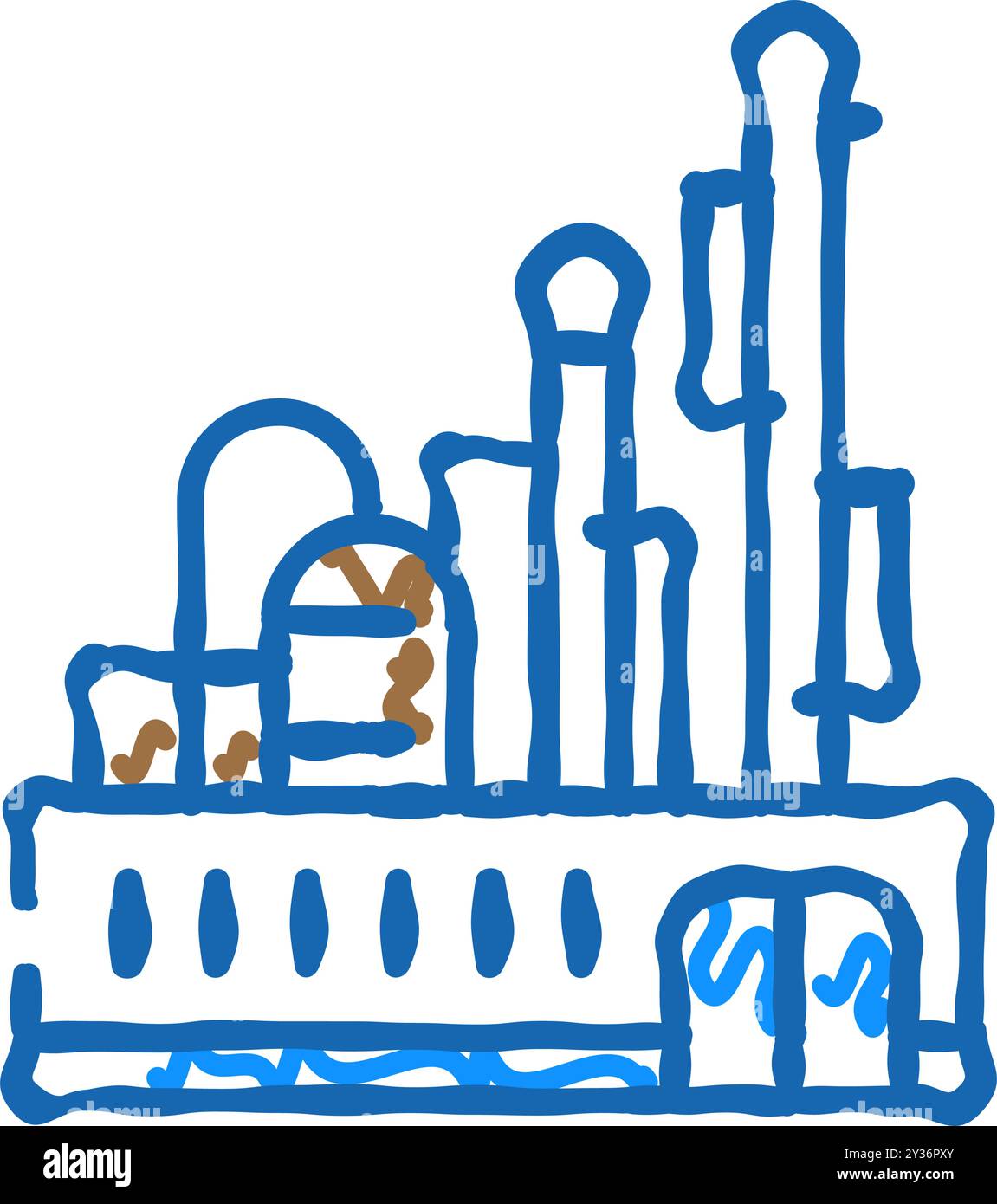 oil refinery plant petroleum engineer icon doodle illustration Stock ...