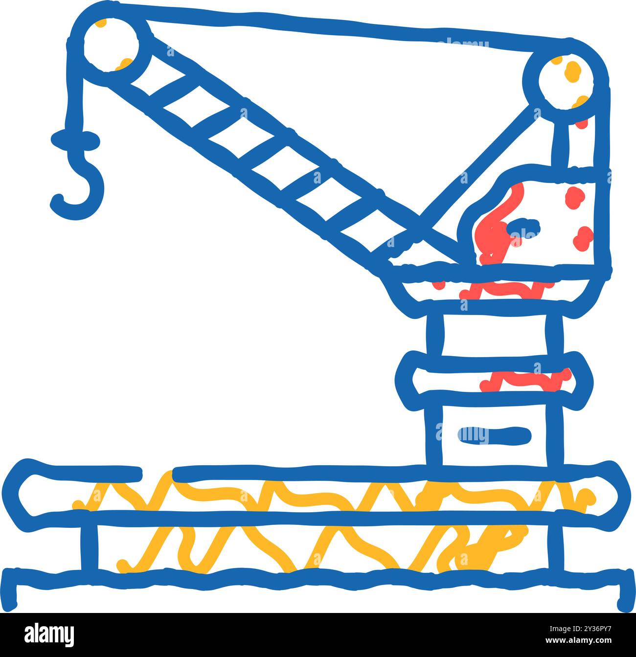 oil rig crane petroleum engineer icon doodle illustration Stock Vector ...
