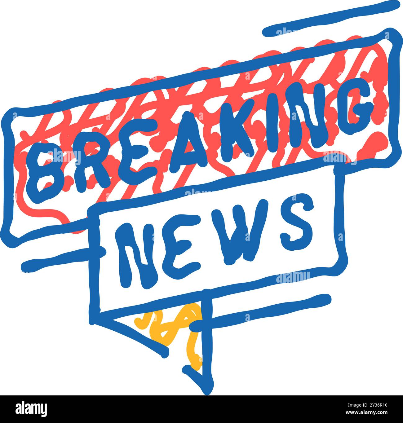 breaking news media icon doodle illustration Stock Vector Image & Art ...