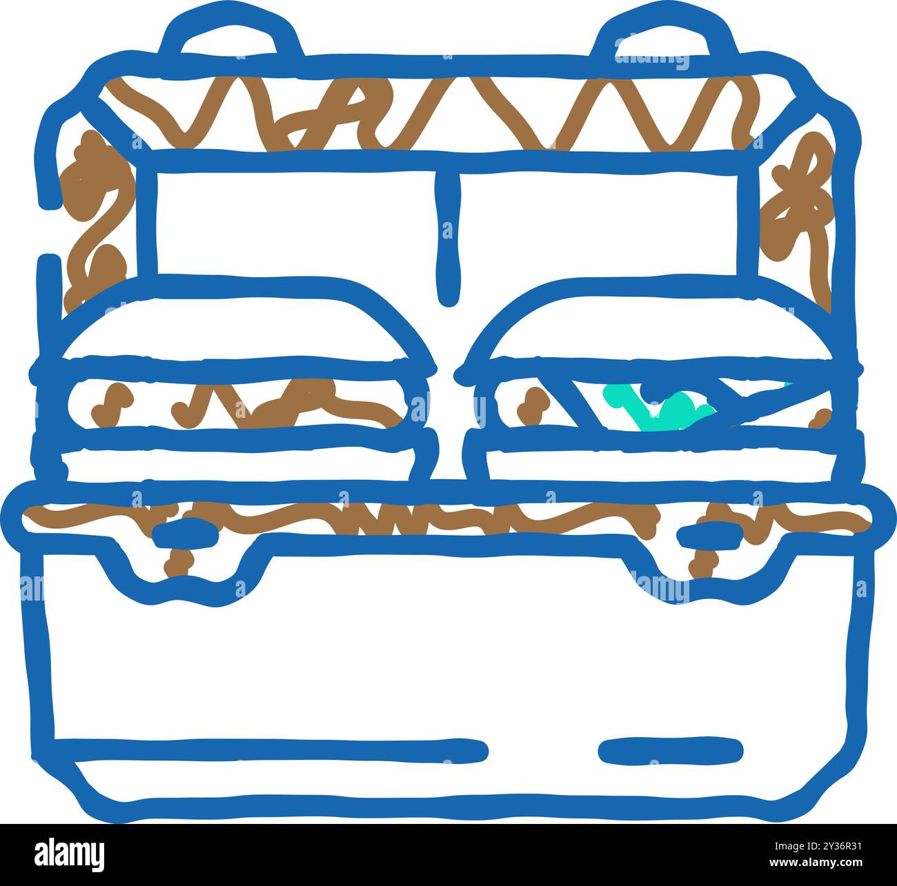 lunch box kids food icon doodle illustration Stock Vector Image & Art ...