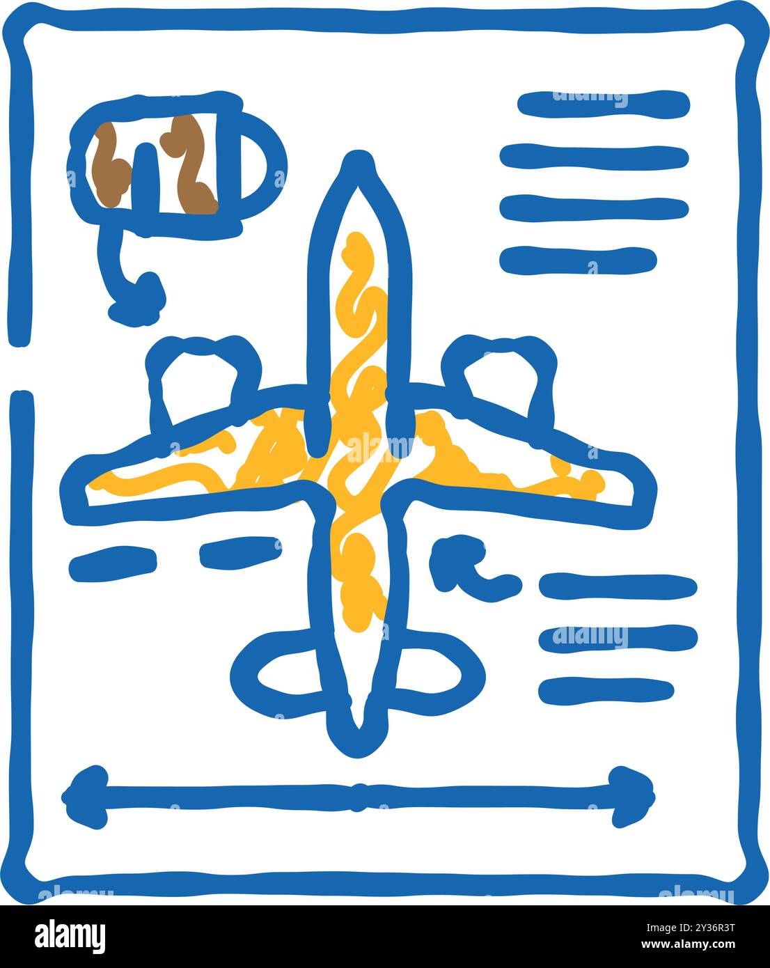 aircraft design aeronautical engineer icon doodle illustration Stock ...