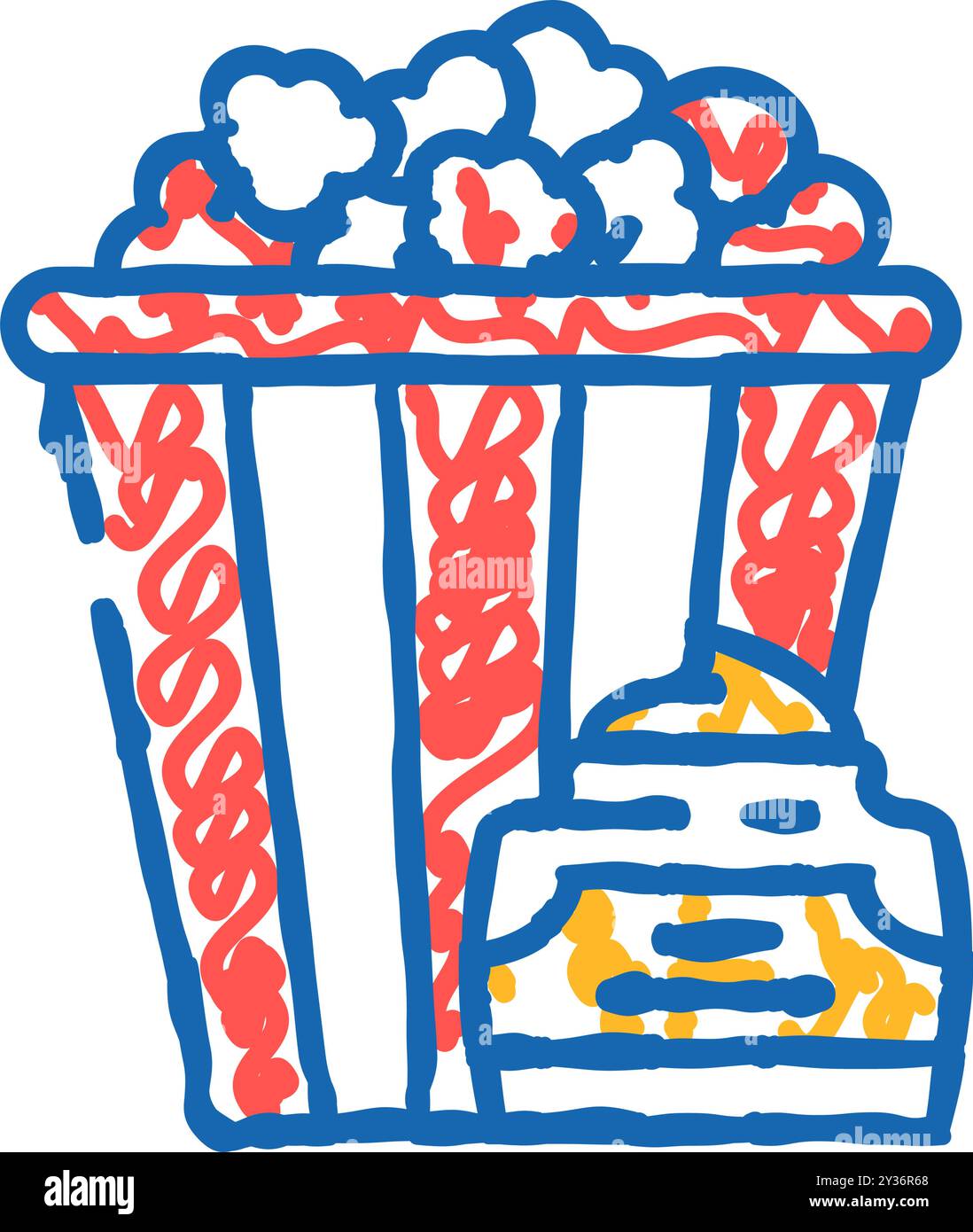 caramel popcorn food icon doodle illustration Stock Vector Image & Art ...