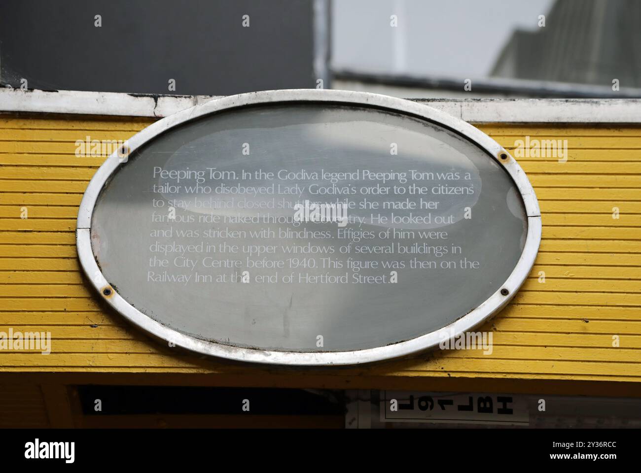Peeping Tom plaque in Coventry Stock Photo - Alamy