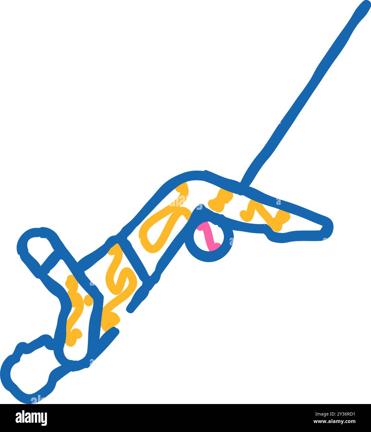trapeze artist acrobat carnival show icon doodle illustration Stock ...