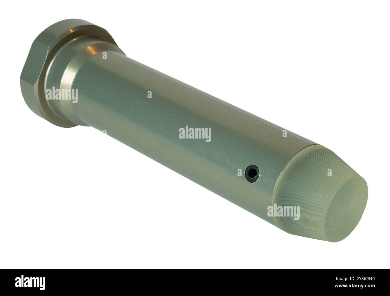 AR-15 buffer weight with a yellow metallic main tube and translucent ...
