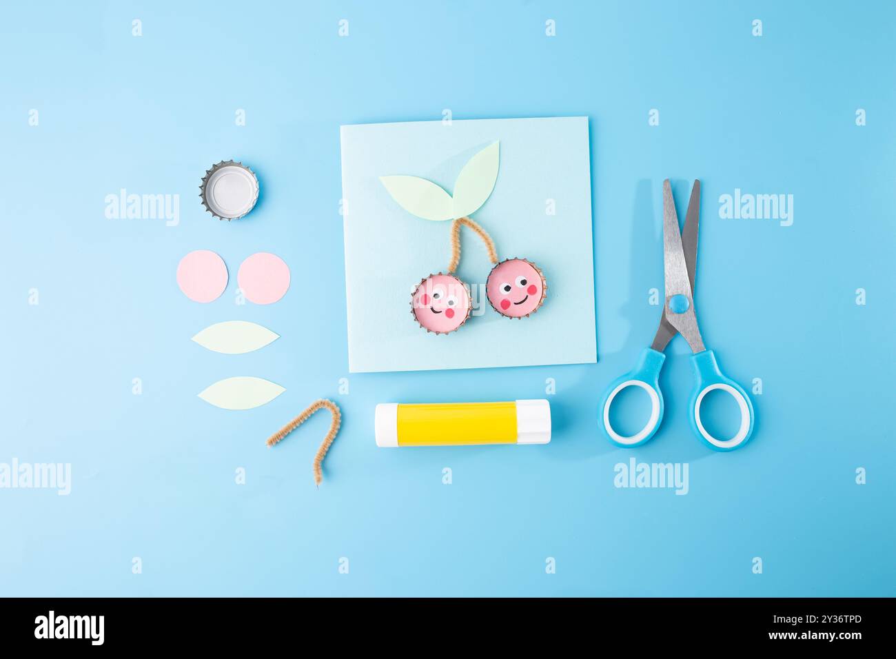 recycle craft, easy cherry art project for kindergarten and school kids ...