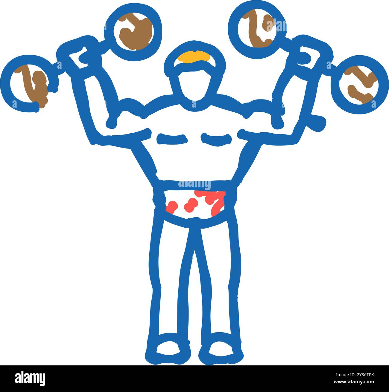 circus strongman carnival show icon doodle illustration Stock Vector ...