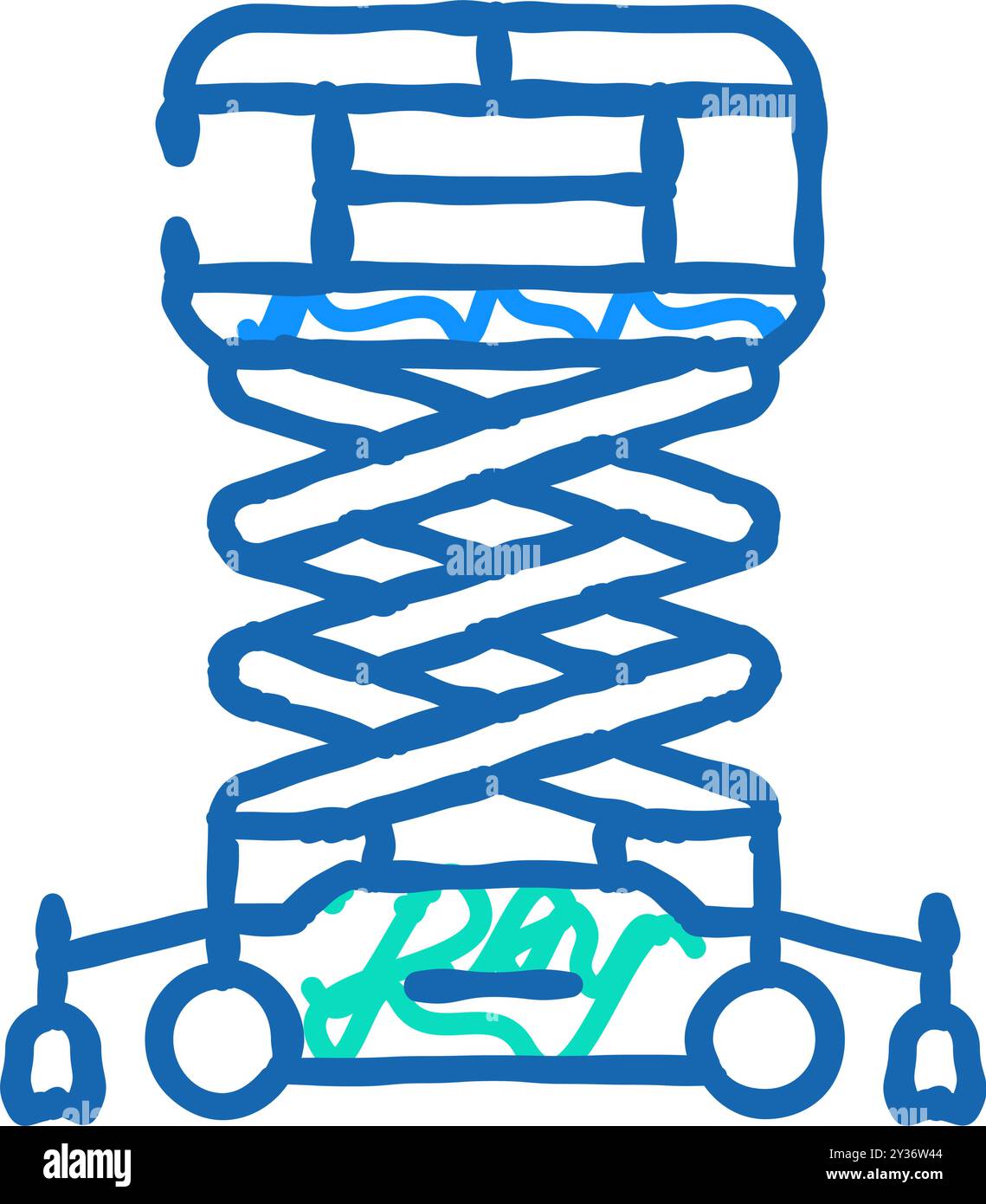 hydraulic lift platform civil engineer icon doodle illustration Stock ...