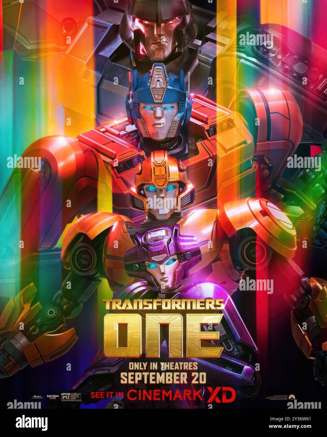 TRANSFORMERS ONE, US Cinemark XD poster, from top: Megatron (voice ...