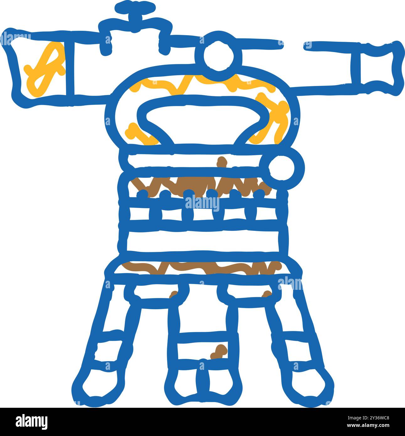 transit level tool civil engineer icon doodle illustration Stock Vector ...