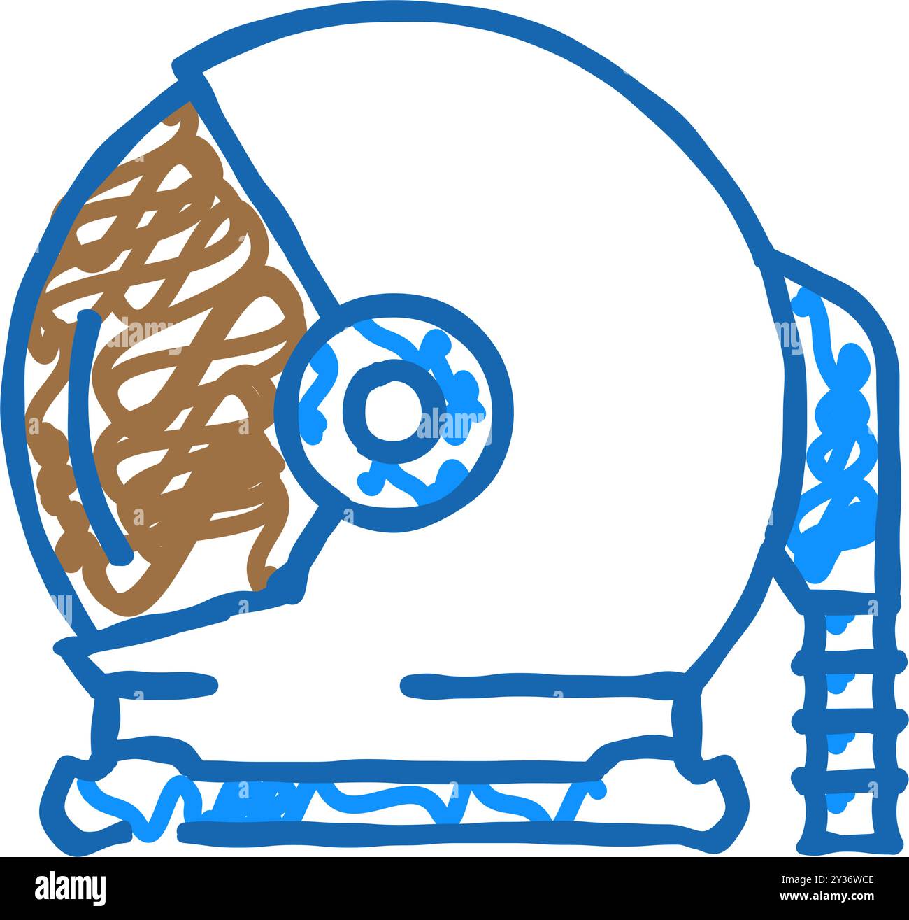 astronaut helmet hat cap icon doodle illustration Stock Vector Image ...