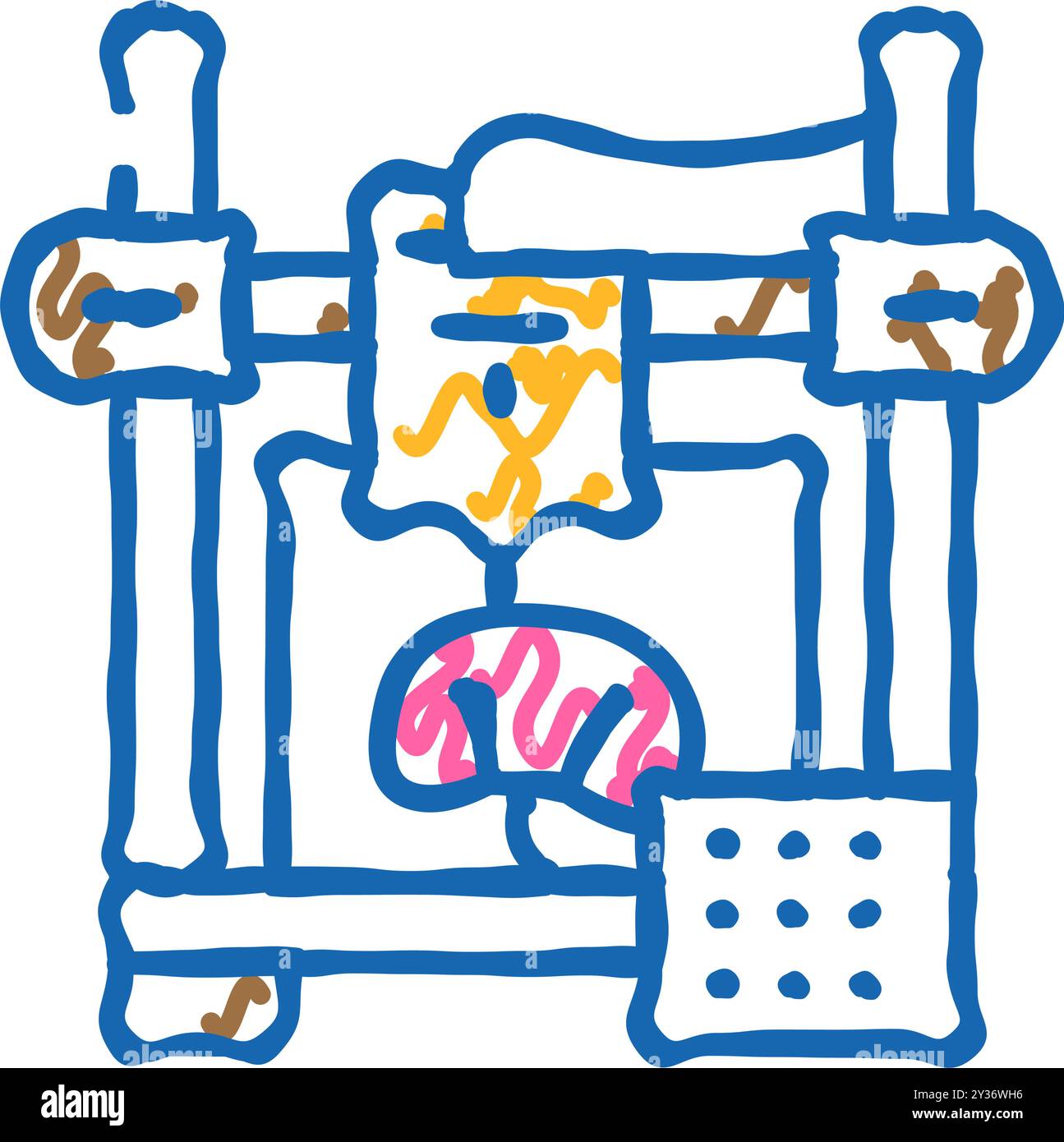 3d printed human organ future technology icon doodle illustration Stock ...