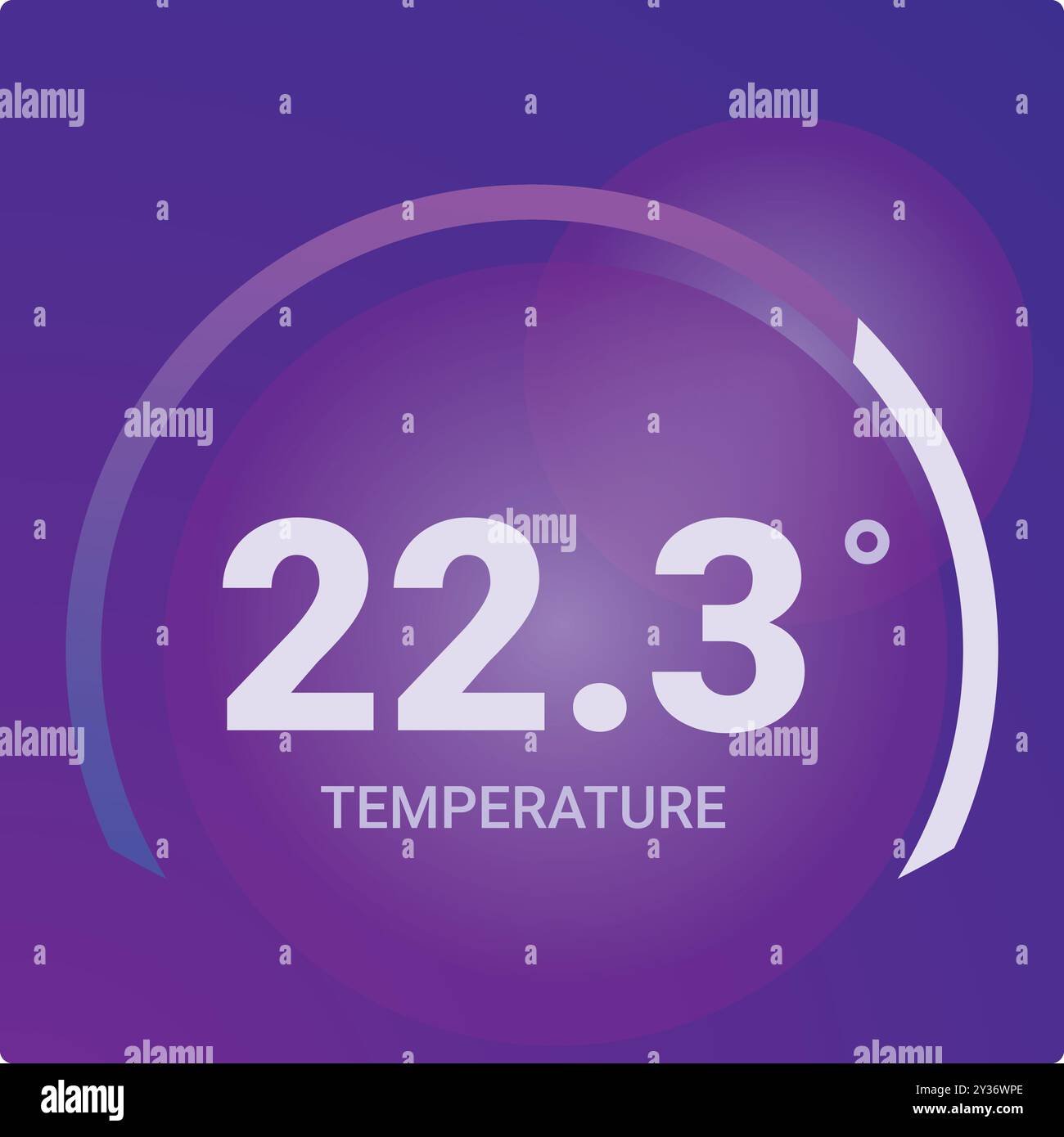 Modern temperature interface is displaying 22.3 degrees celsius Stock ...