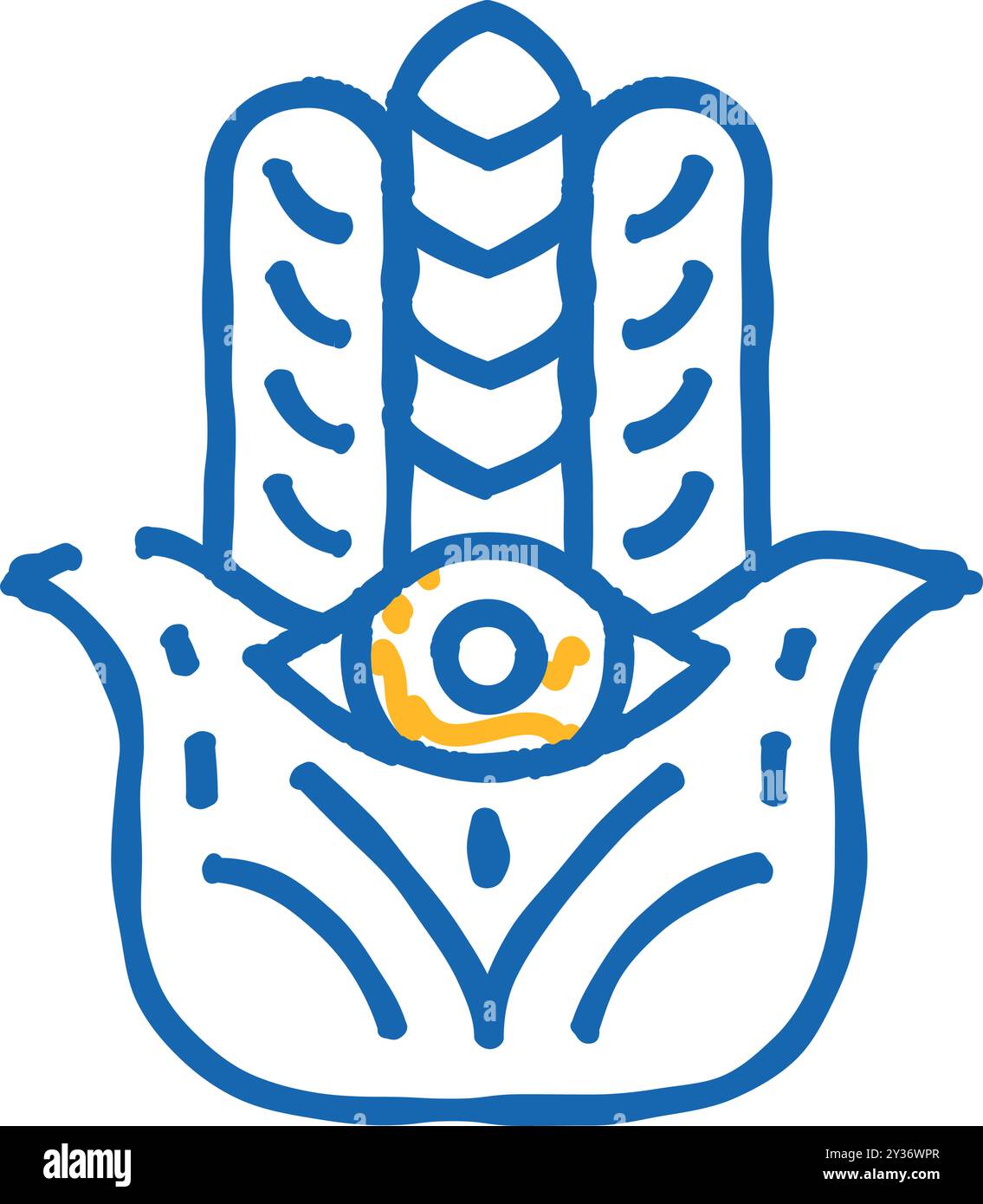 hamsa hand islam muslim icon doodle illustration Stock Vector Image ...