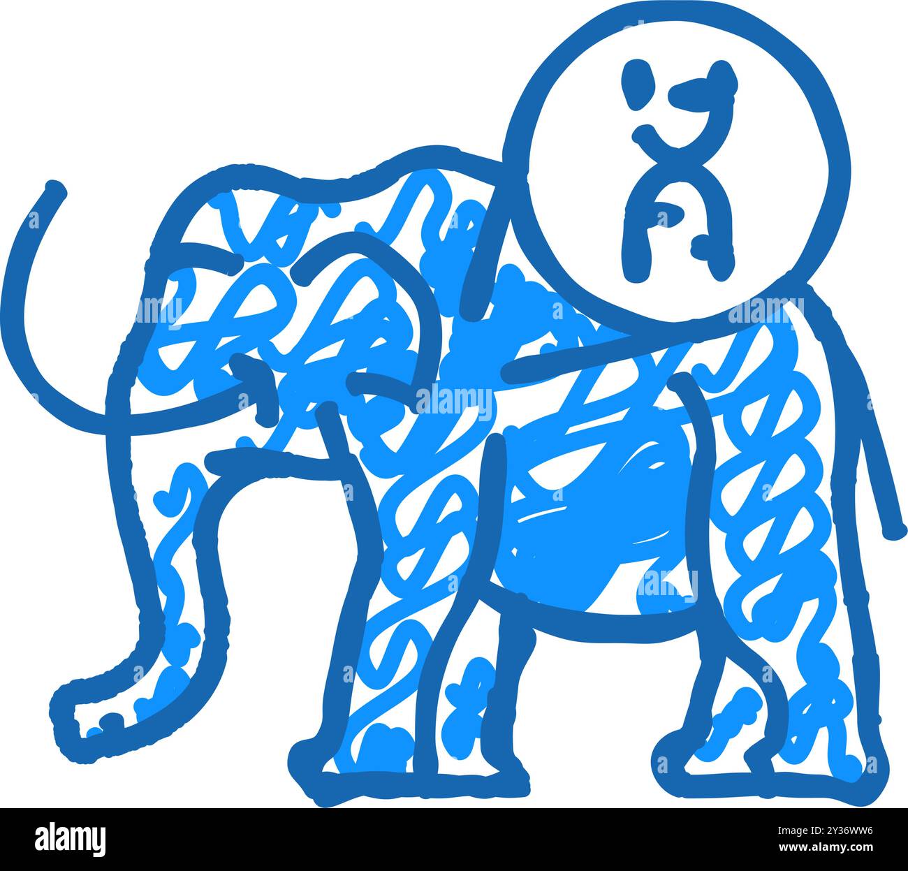 extinct species resurrected future technology icon doodle illustration ...