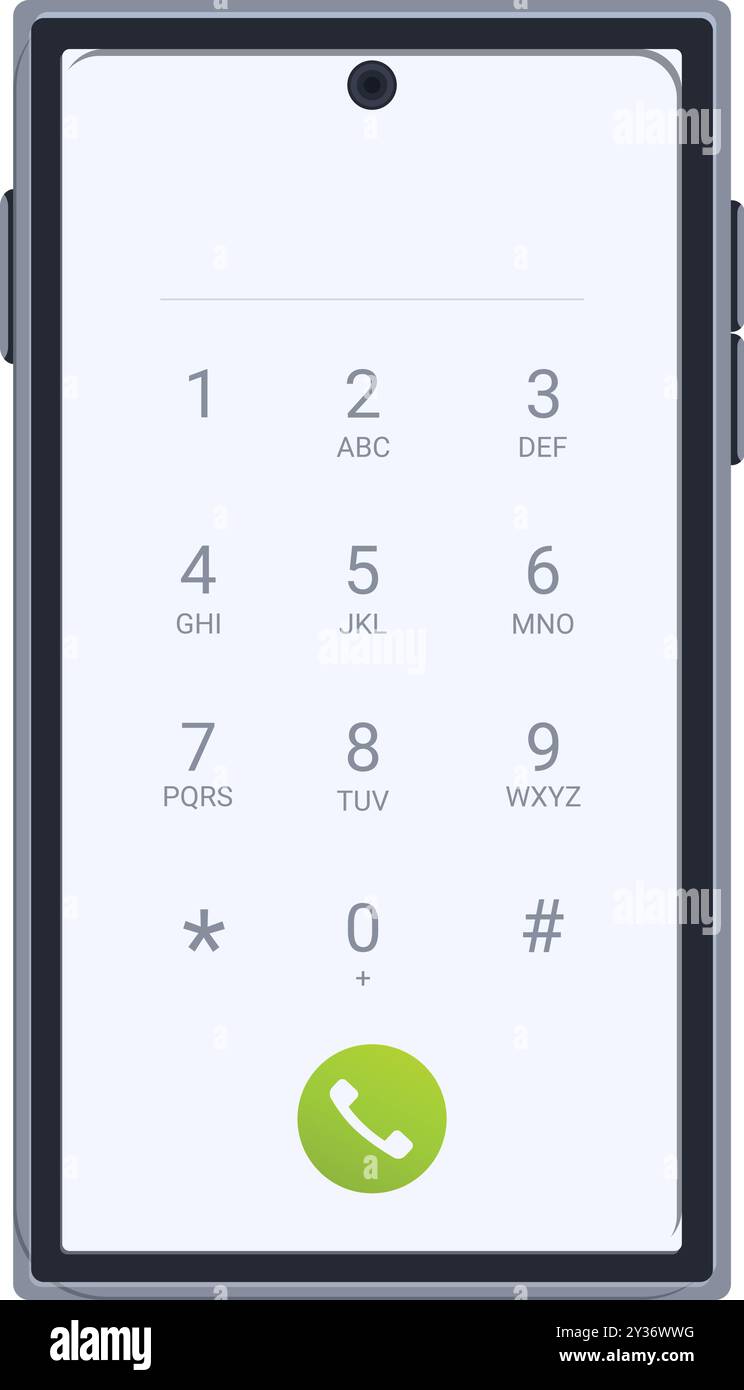 Smartphone is displaying a phone call screen with a green call button Stock Vector Image & Art ...